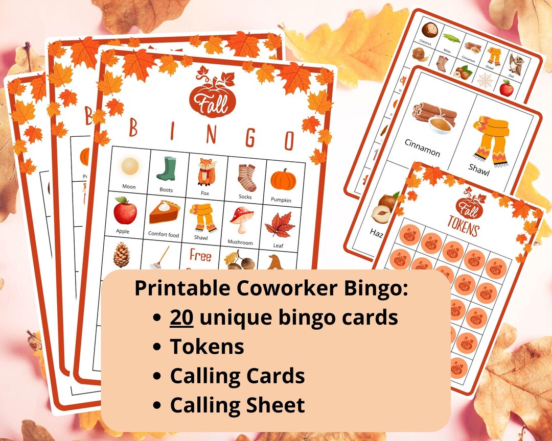Fall Bingo 20 Bingo Cards Fall Festivities Fall Festival Homeschool ...