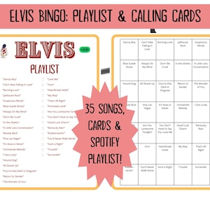 20 Elvis Bingo Cards Music Bingo Elvis Presley Team Building Games ...