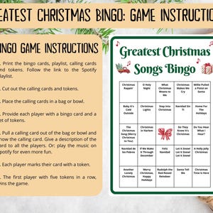 20 Greatest Christmas Songs Bingo Cards - Christmas Bingo - Family ...