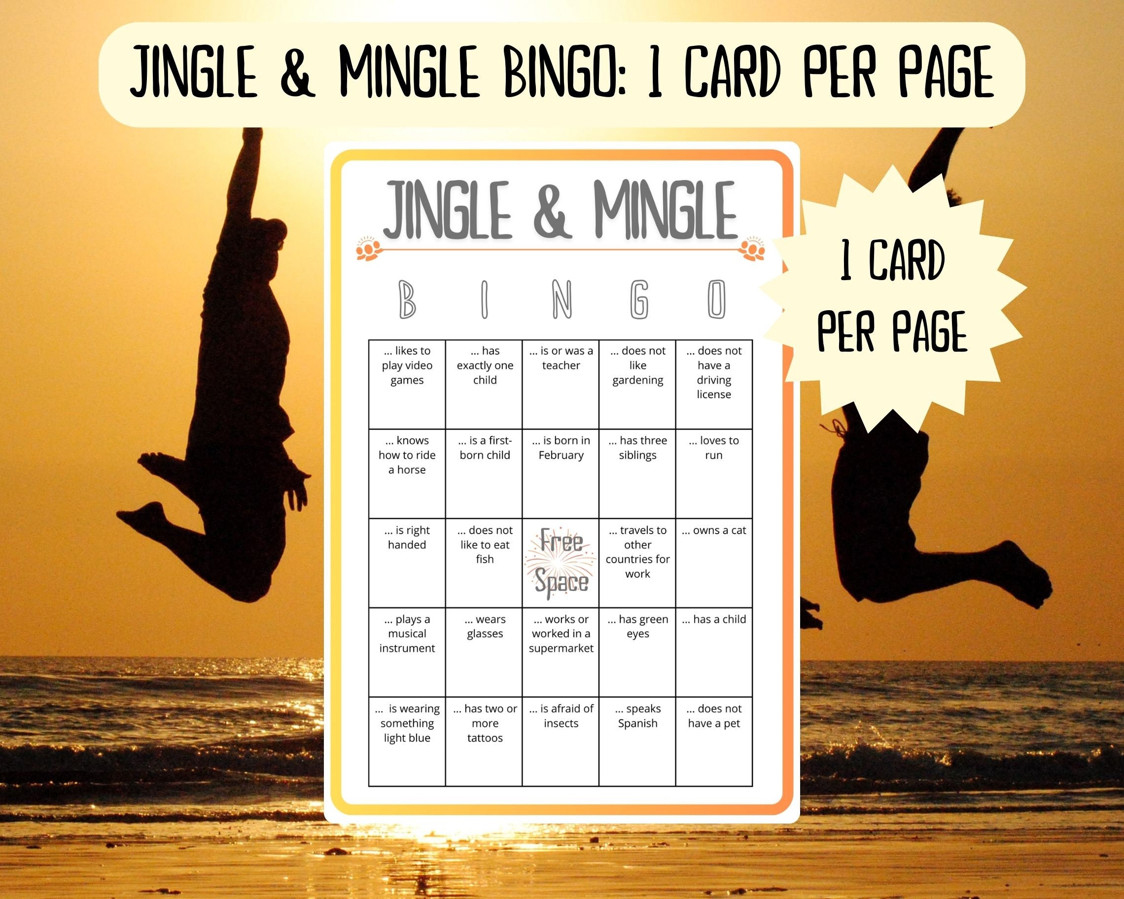 40 Jingle and Mingle Bingo Cards Printable Icebreaker Office Bingo Find ...