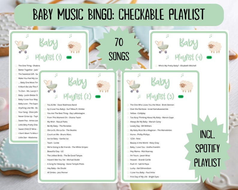 40 Baby Music Bingo Cards - Music Bingo - Baby Shower Bingo - Baby ...