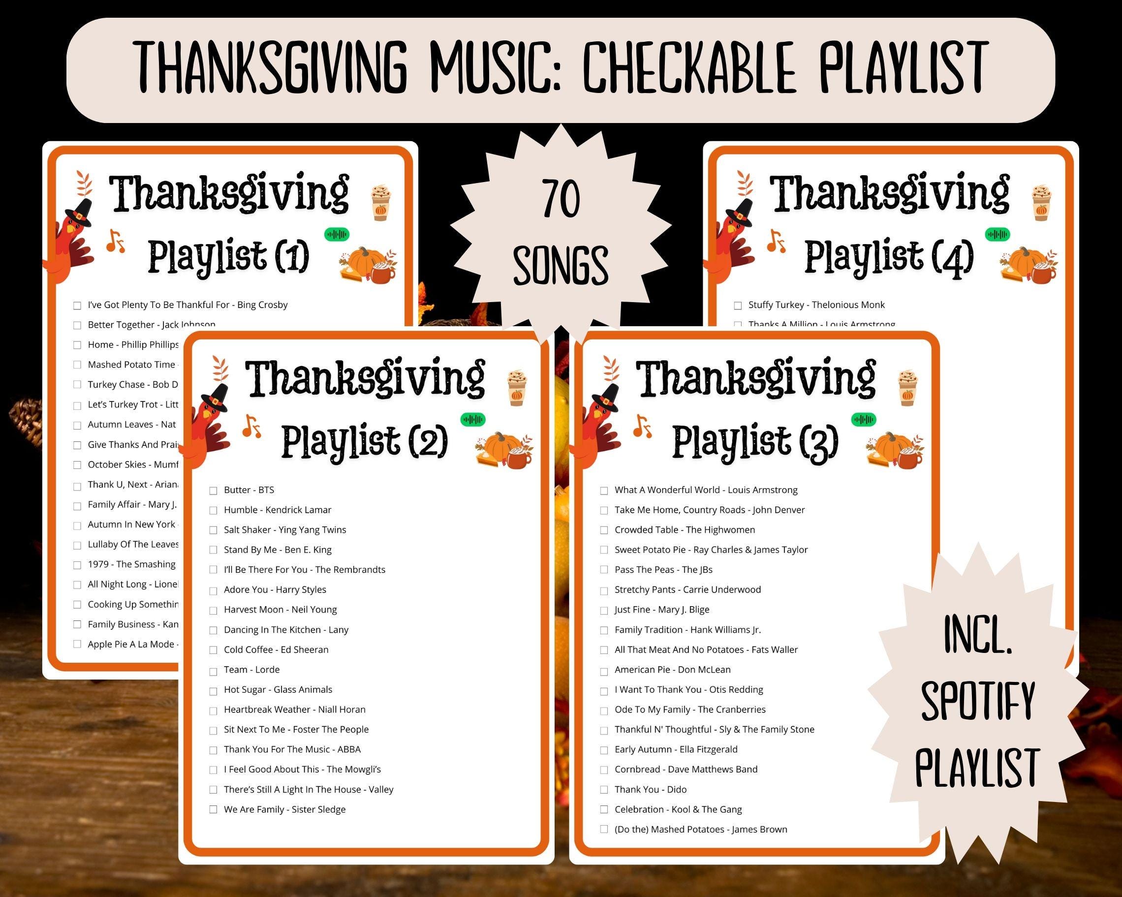 40 Thanksgiving Music Bingo Cards - Printable Thanksgiving Game ...