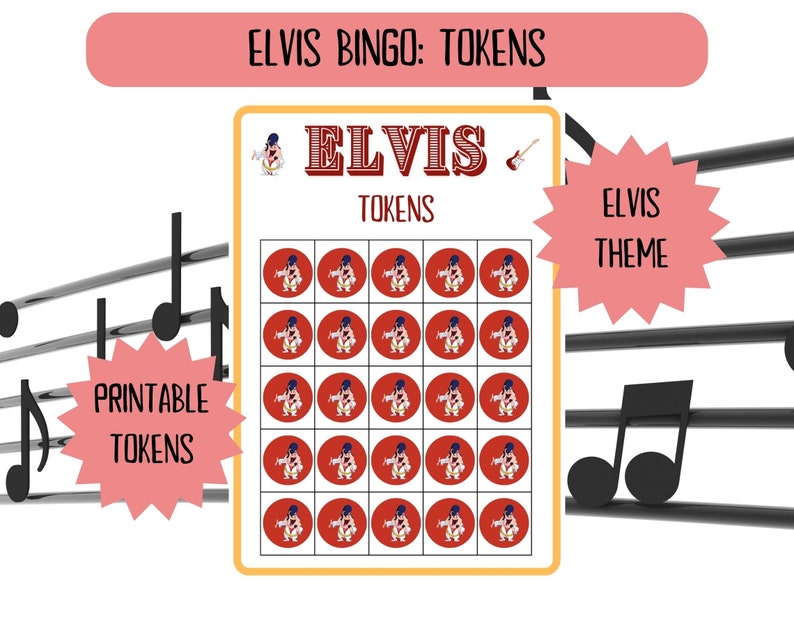 20 Elvis Bingo Cards Music Bingo Elvis Presley Team Building Games ...