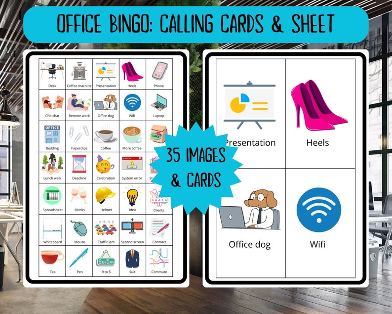 20 Office Bingo Cards - Team Building Games - Meeting Bingo - Coworker ...