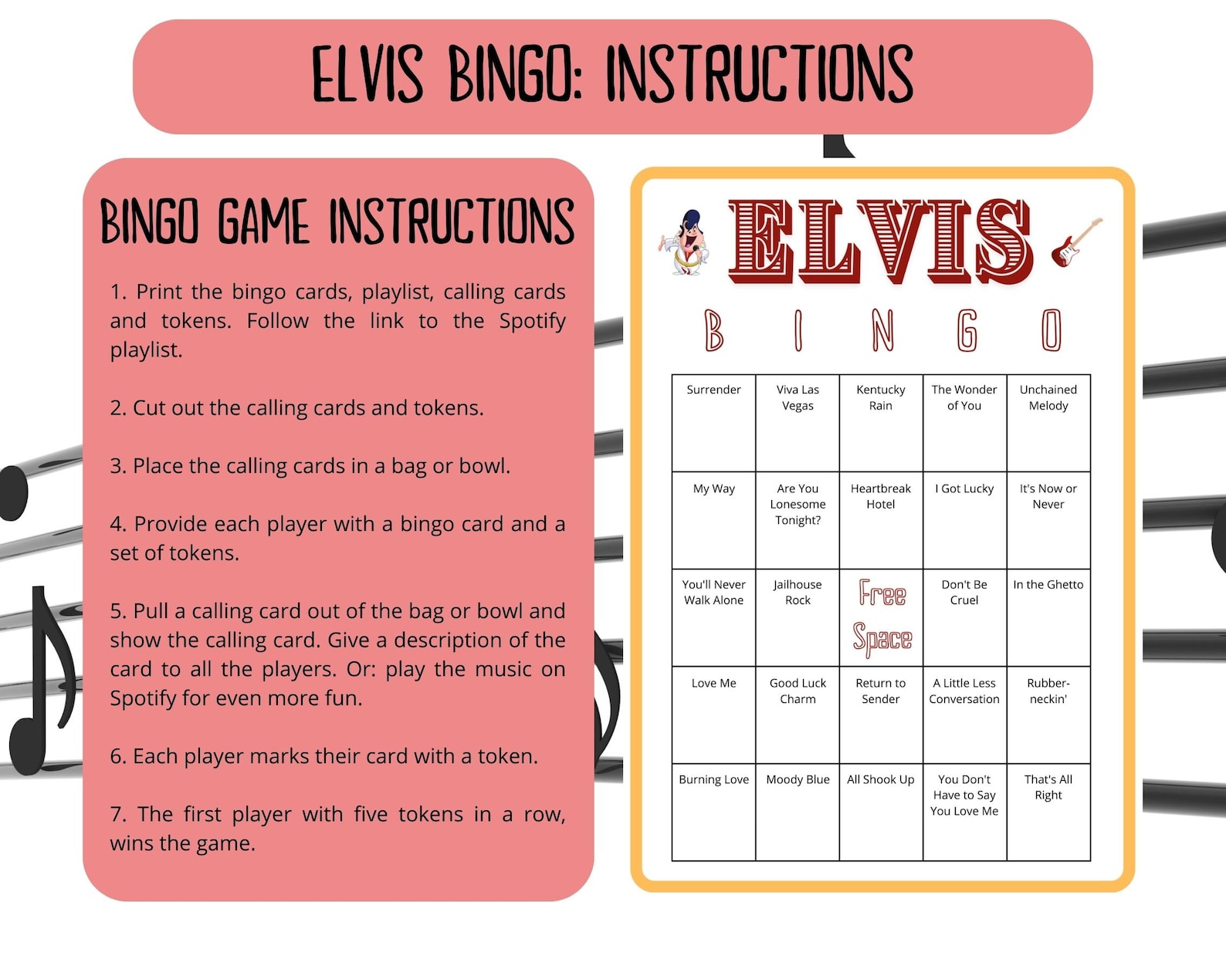 20 Elvis Bingo Cards Music Bingo Elvis Presley Team Building Games ...