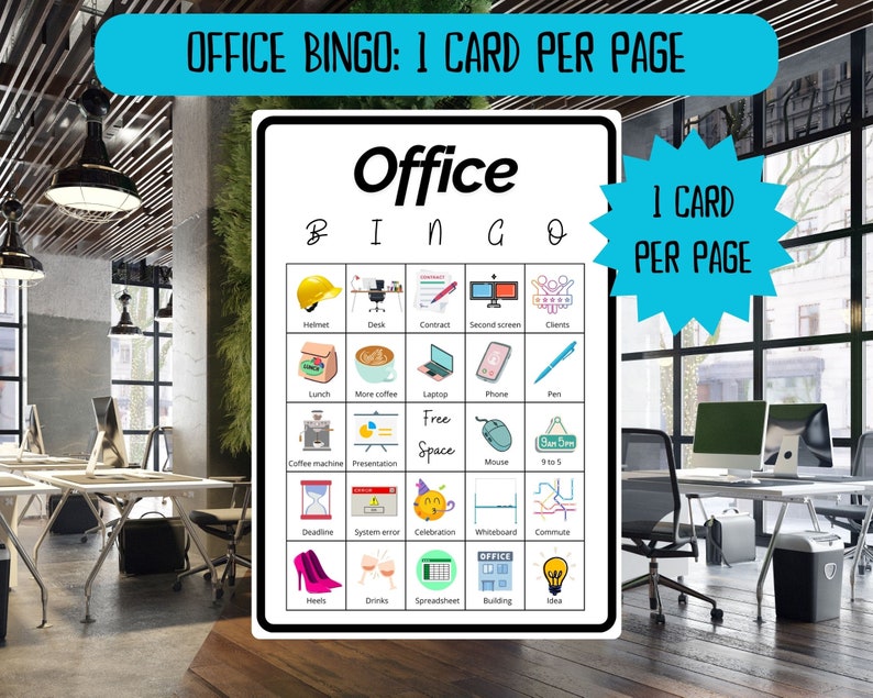 80 Office Bingo Cards Office Games Team Building Games Meeting Bingo ...