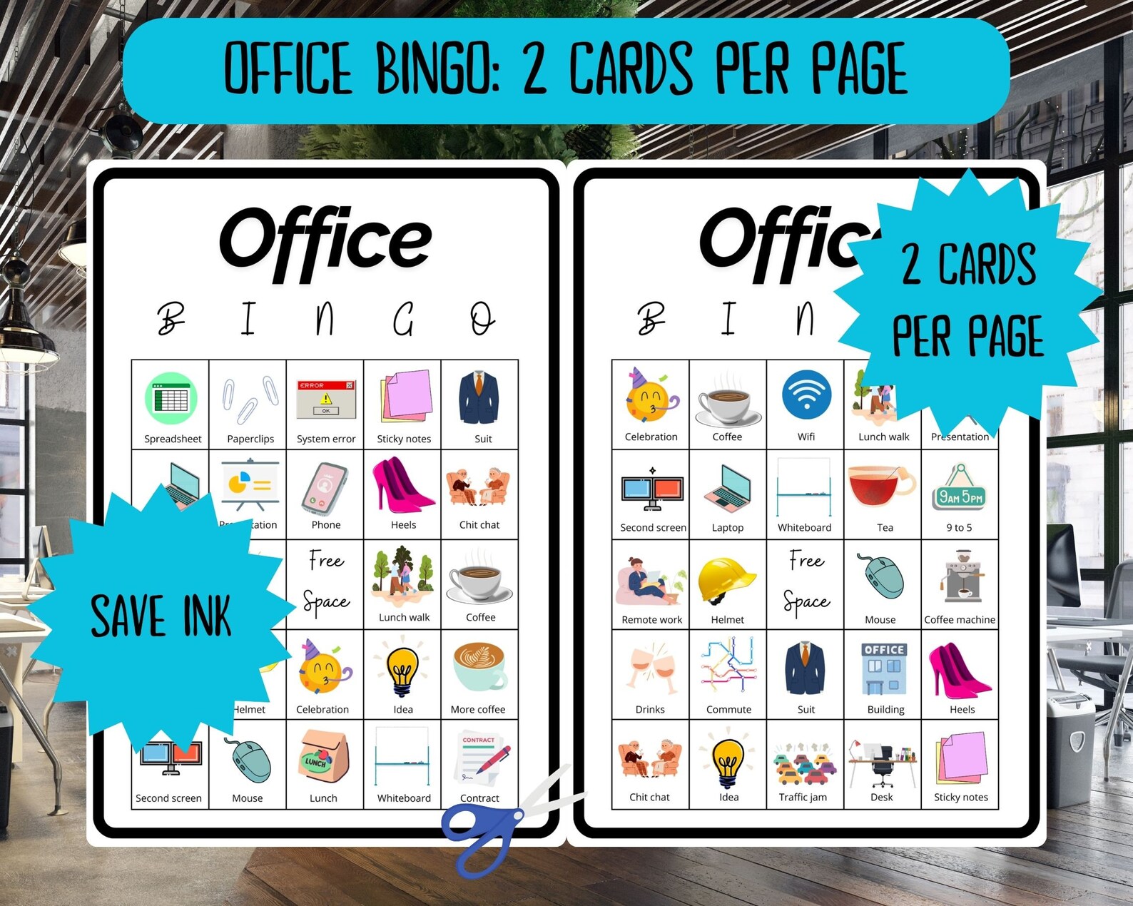 20 Office Bingo Cards - Team Building Games - Meeting Bingo - Coworker ...
