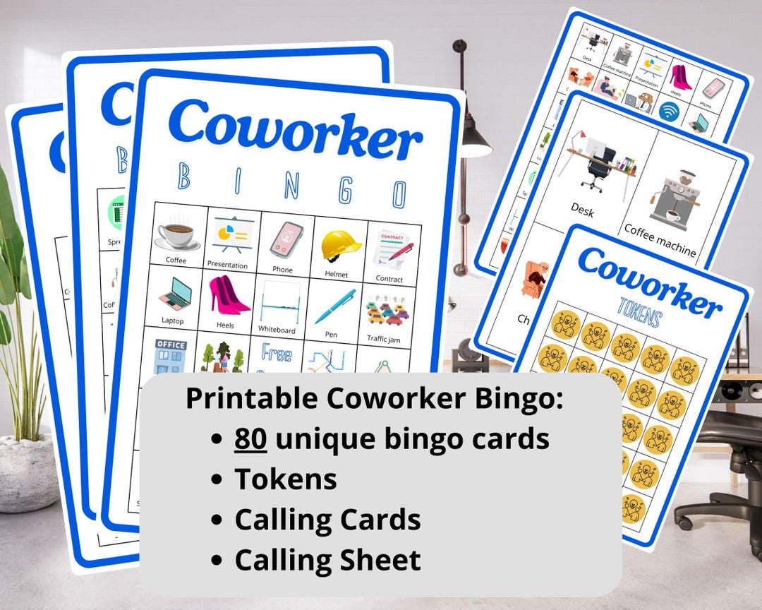 80 Coworker Bingo Cards Employee Bingo Team Building Activities ...
