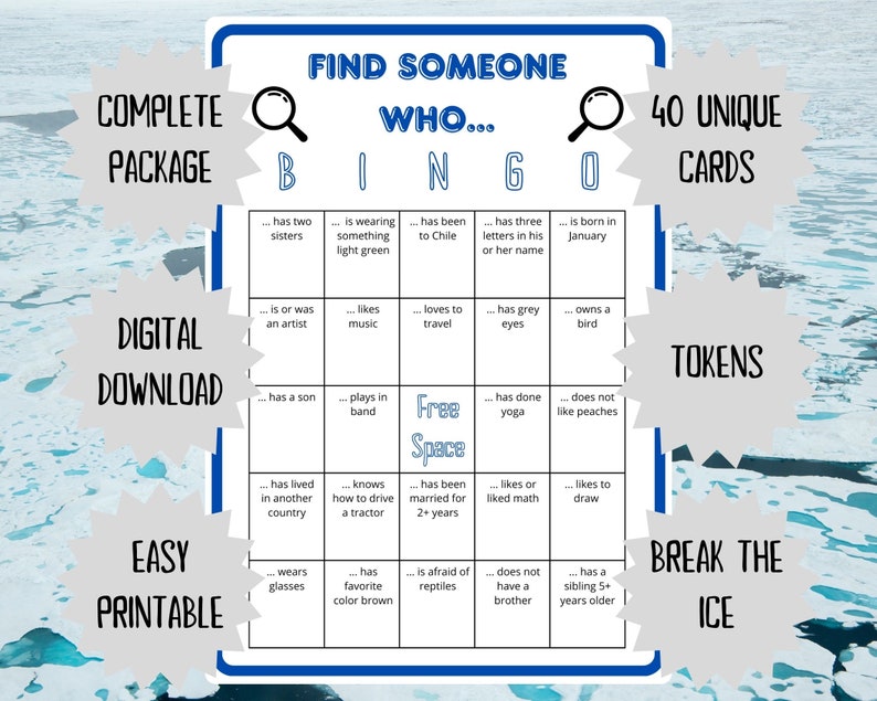 40 Find Someone Who Bingo Cards Office Bingo Find the Guest Find the ...