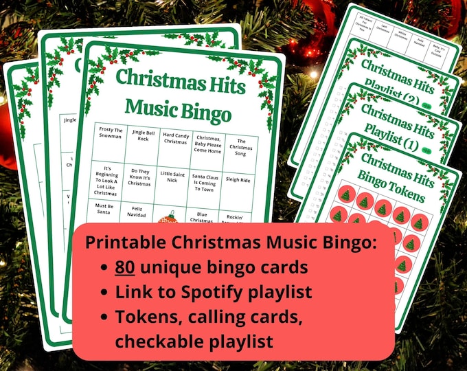 Christmas Song Bingo, Christmas Party Game, 30 Printable Christmas Song ...