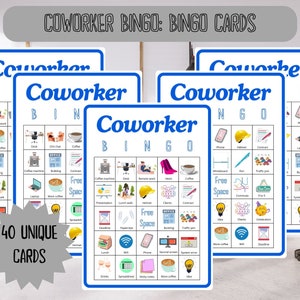 40 Coworker Office Bingo Cards - Team Building Activities - Employee ...