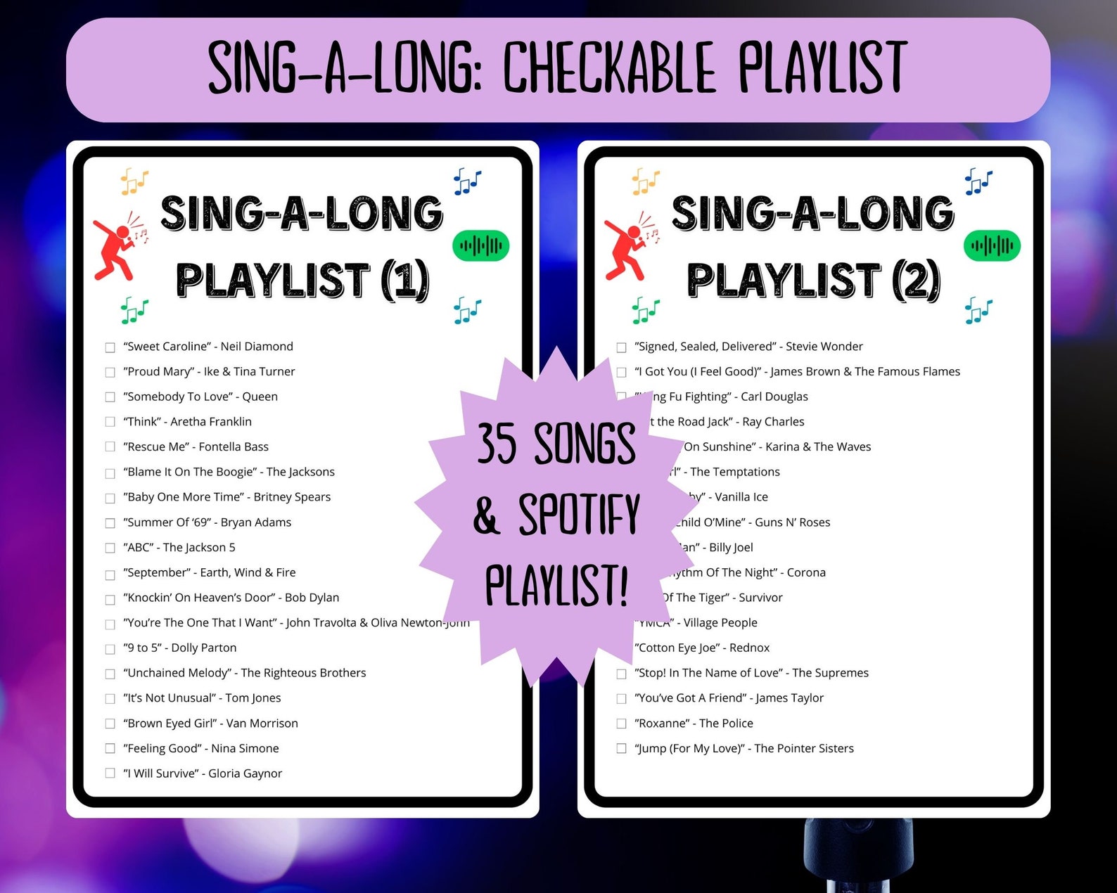 40 Sing-a-long Music Bingo Cards - Music Bingo - Printable Sing-a-long ...