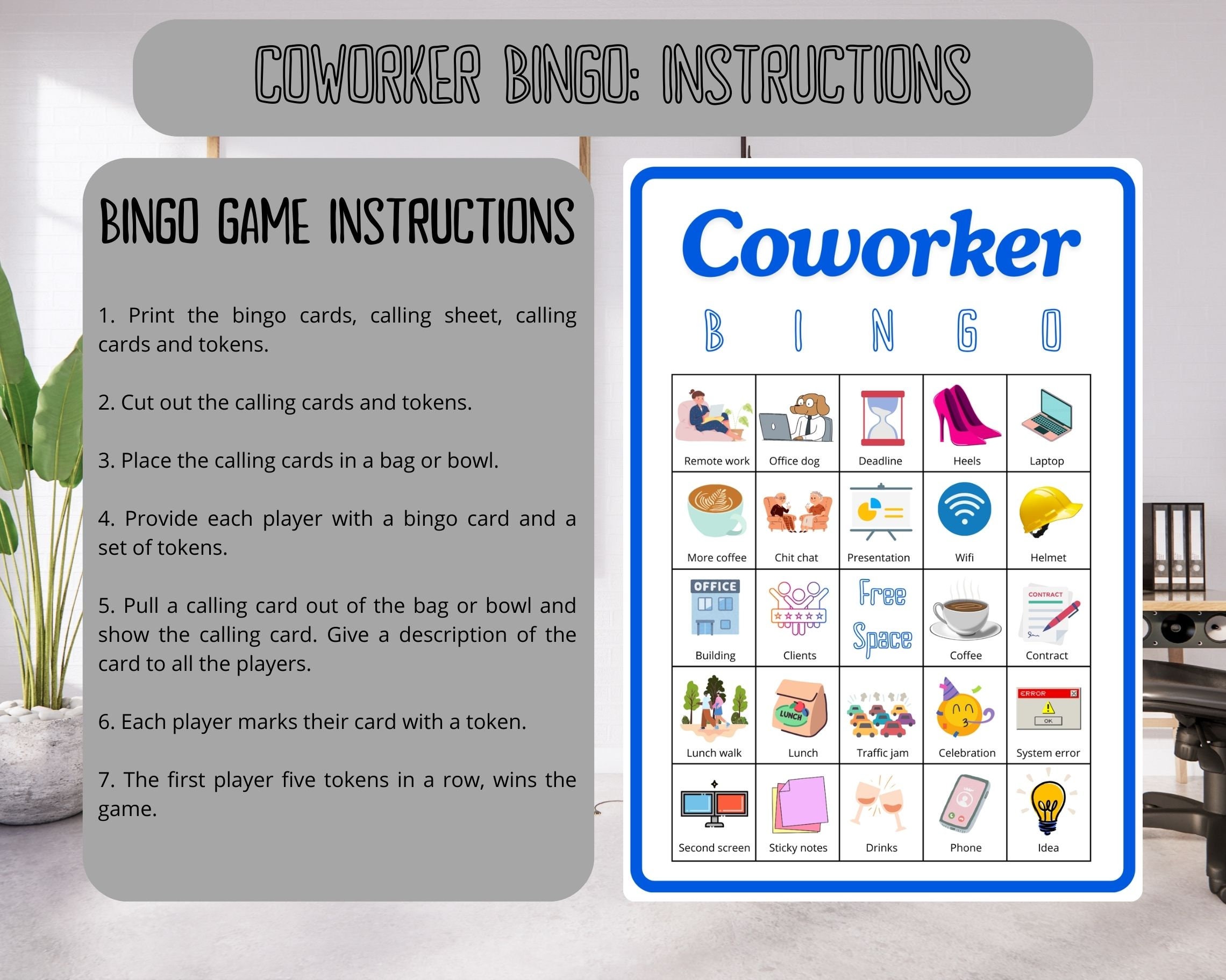 20 Coworker Office Bingo Cards Coworker Bingo Team Building Activities ...