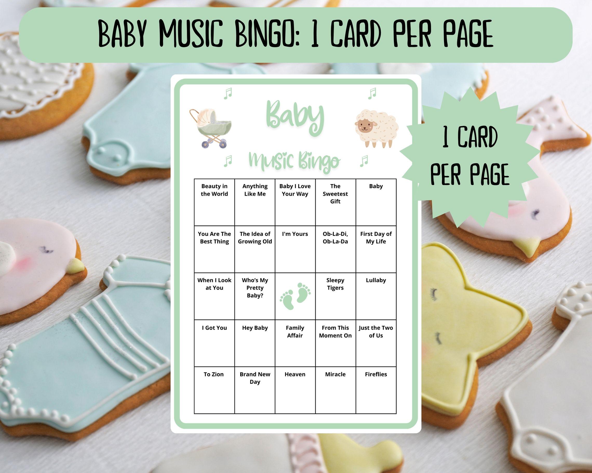 40 Baby Music Bingo Cards - Music Bingo - Baby Shower Bingo - Baby ...