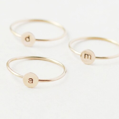 Personalized Ring. Stackable Name Ring. Letter Ring. SILVER | Etsy