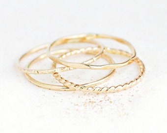 14k Stacking Rings | Etsy