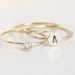Personalized gold stacking ring SET. initial ring. gold | Etsy