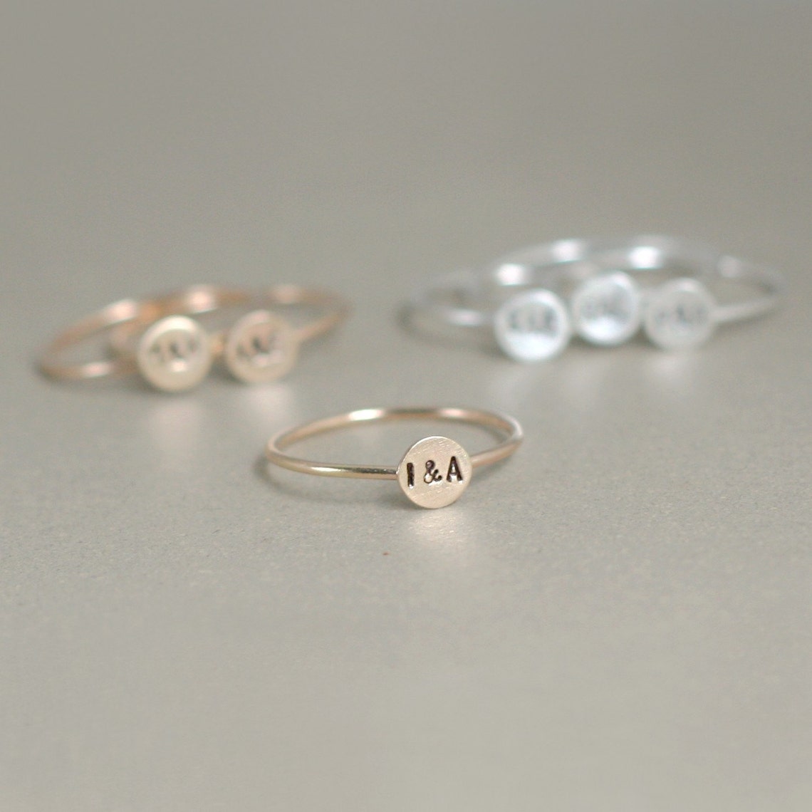 Personalized Initial Ring in Sterling Silver. Stacking Ring - Etsy