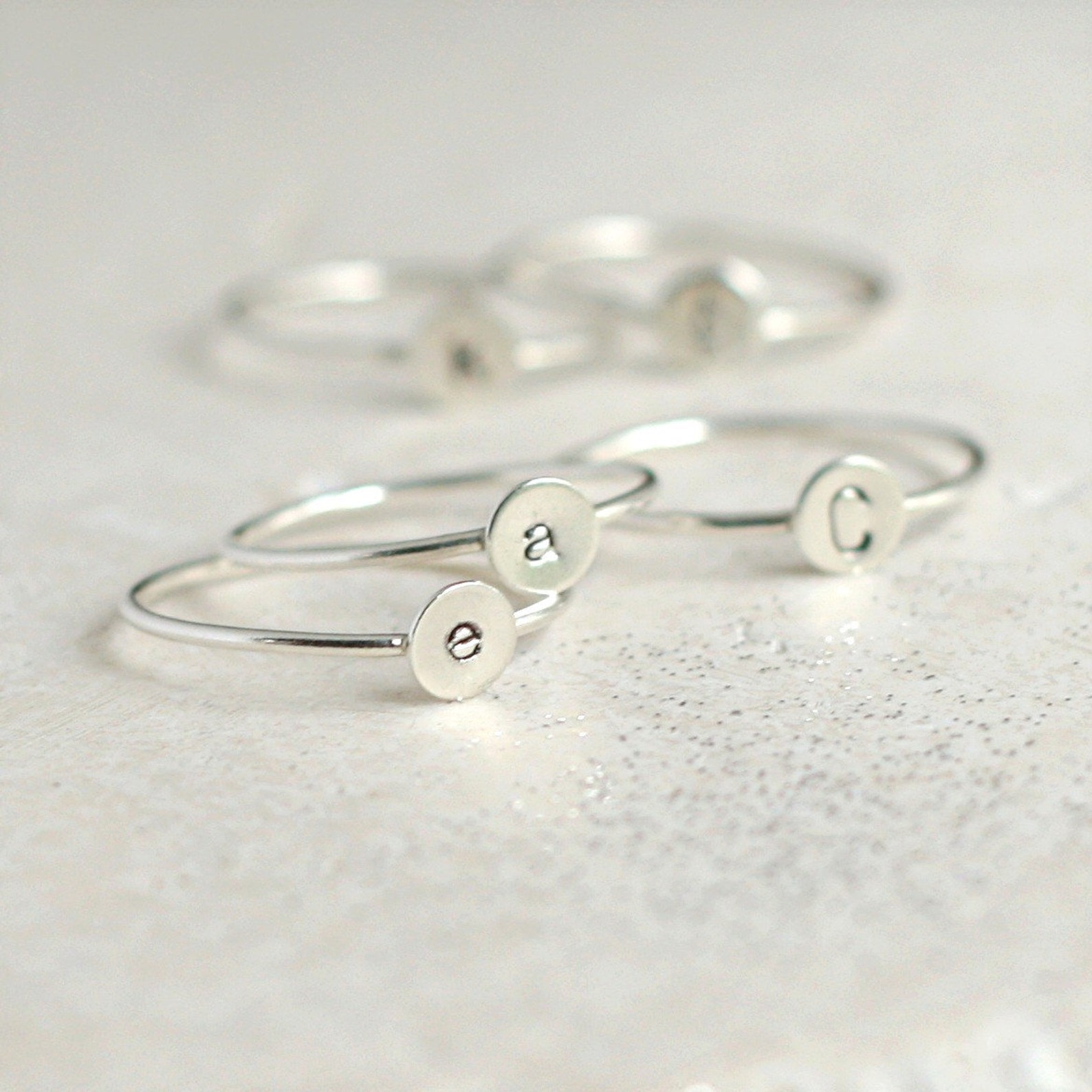 Personalized Initial Ring. Sterling Silver Personalized - Etsy