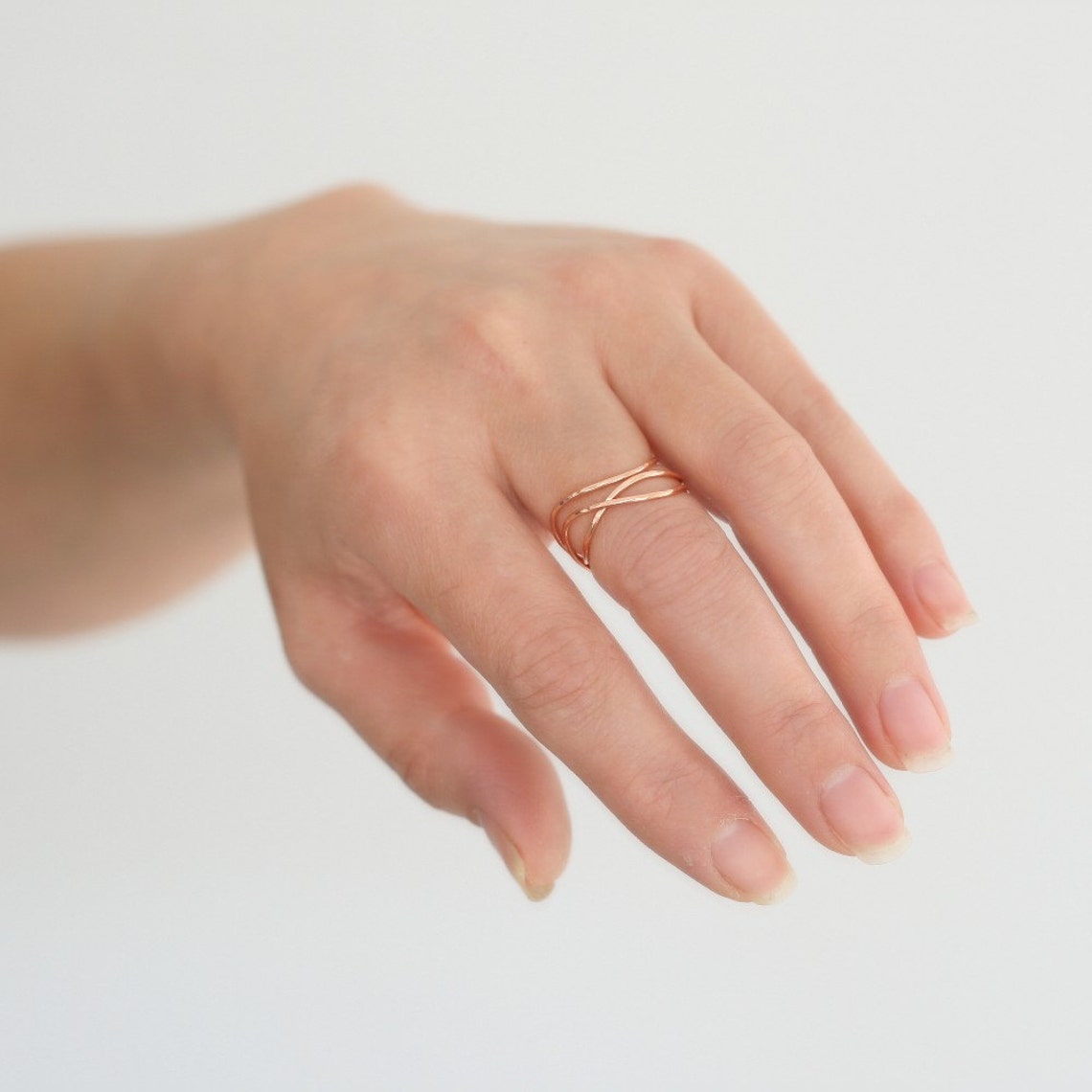 Stacking Ring Set of Three. GOLD SILVER or ROSE Gold. Wavy - Etsy