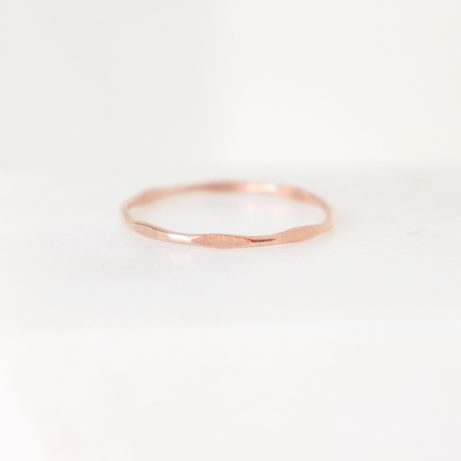 Gold Rose or Silver Stacking Ring. ONE Hammered Stackable | Etsy