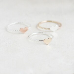 Heart Ring. Stackable Heart Ring. Tiny Heart Ring in Sterling Silver ...