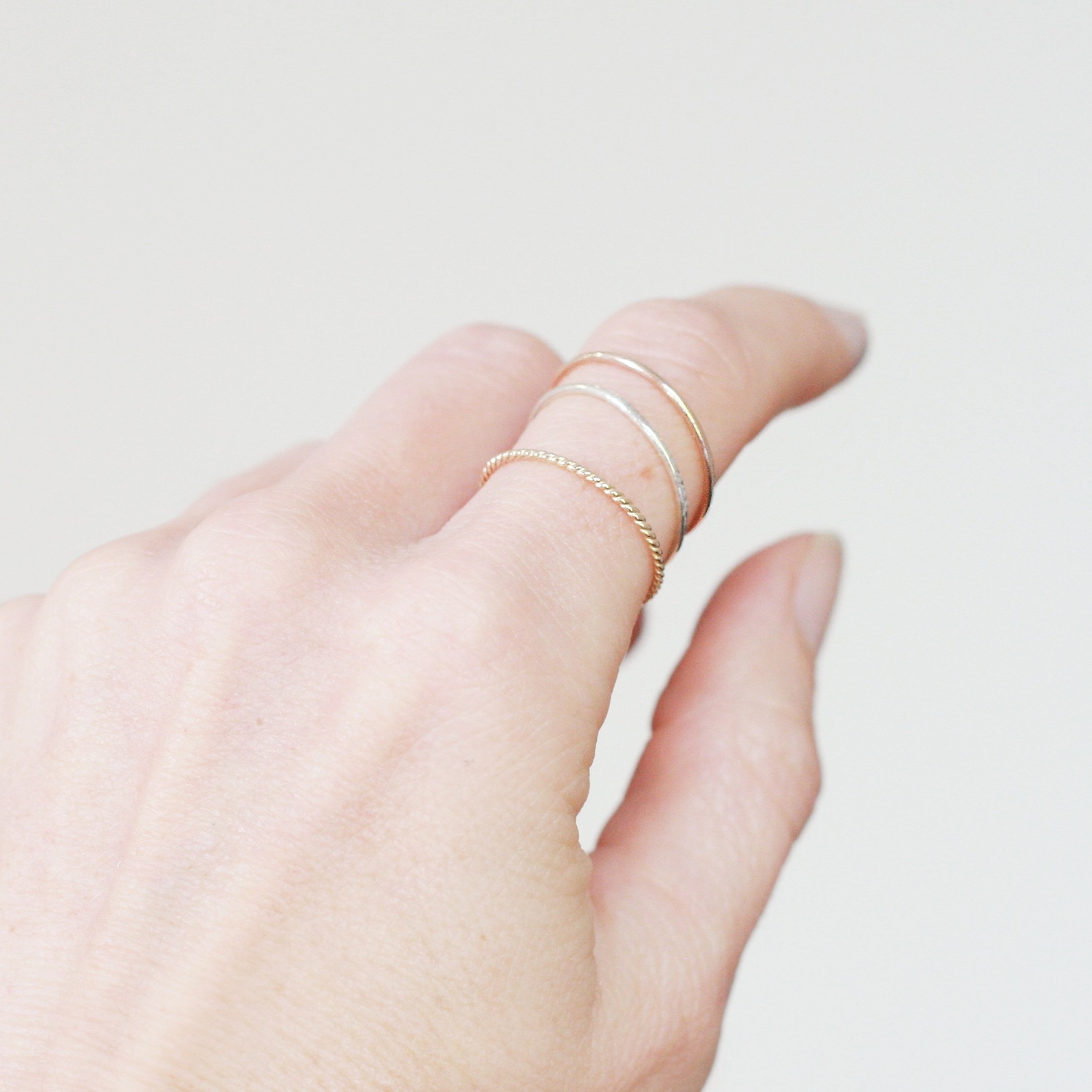 Stackable Rings. Set of THREE Stacking Bands. Minimalist | Etsy