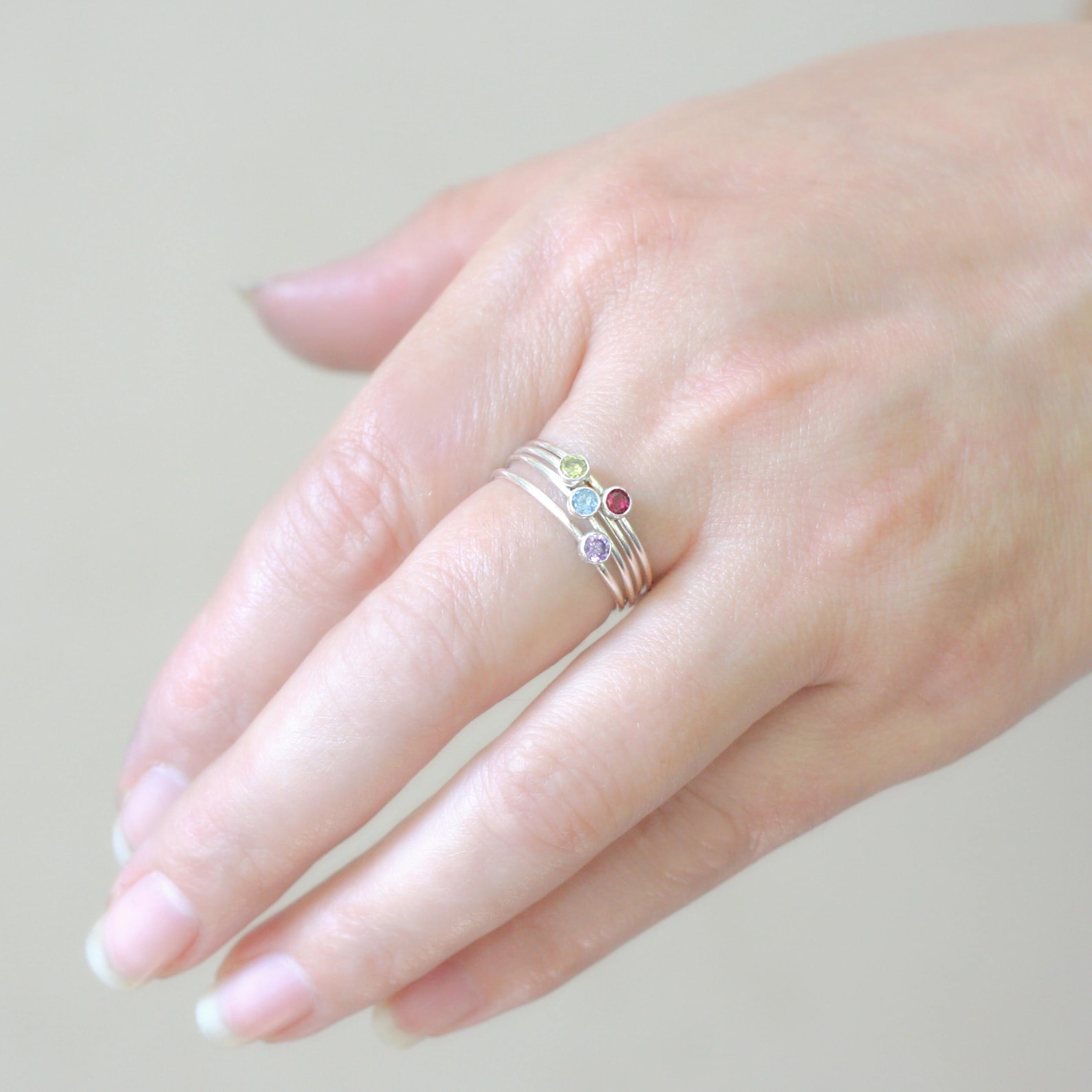 Birthstone Ring. ONE Stackable Birthstone Gemstone Ring. - Etsy Birthstone Ring. ONE Stackable Birthstone Gemstone Ring. - Etsy