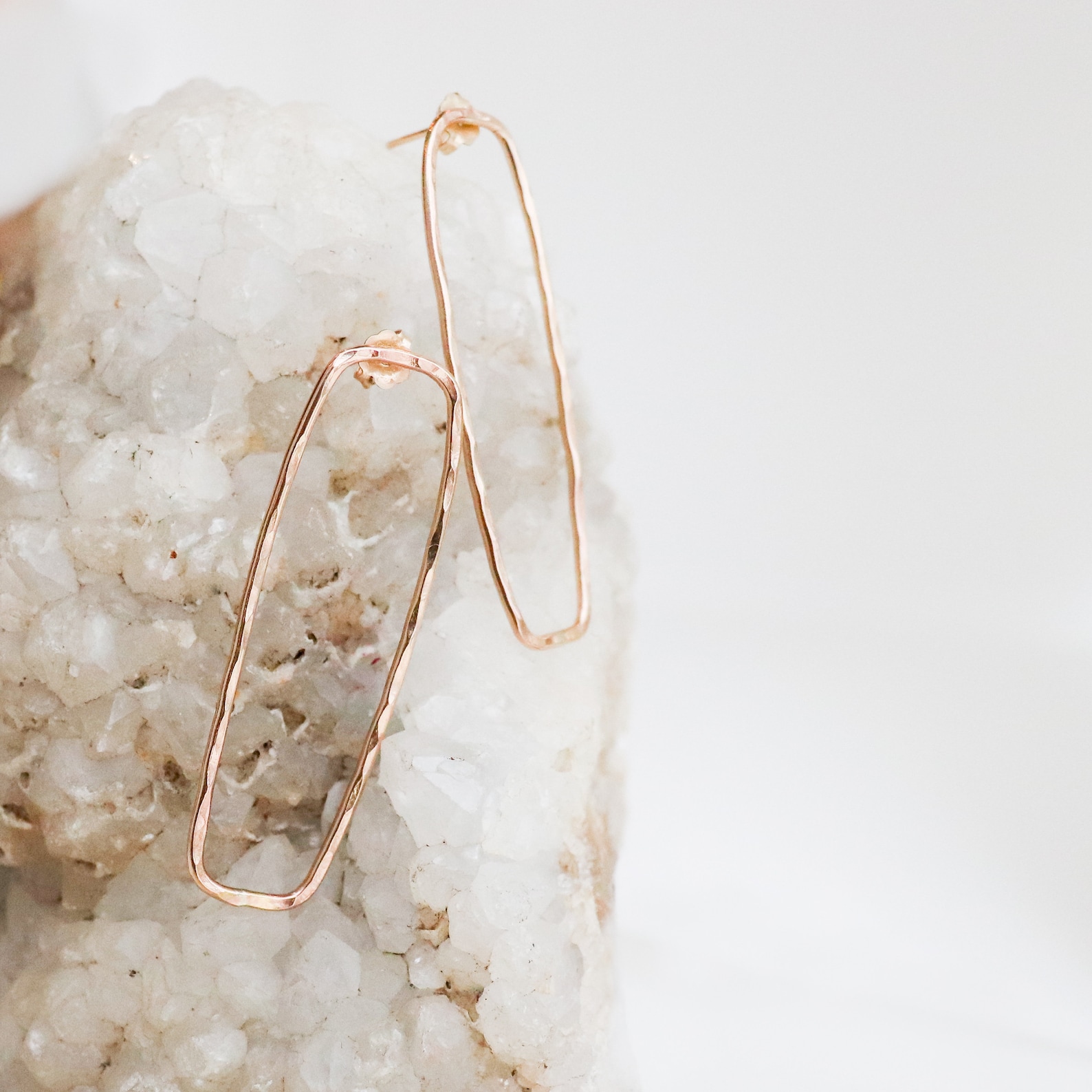 Hoop Earrings. Rectangle Geometric Earrings. Gold Fill, 14k Yellow Gold ...
