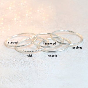 Stacking Rings. Set of SIX. SILVER & GOLD Stackable Rings. Mixed Metal ...