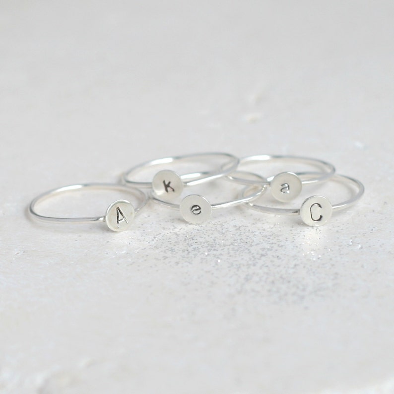 Personalized Initial Ring. Sterling Silver Personalized - Etsy