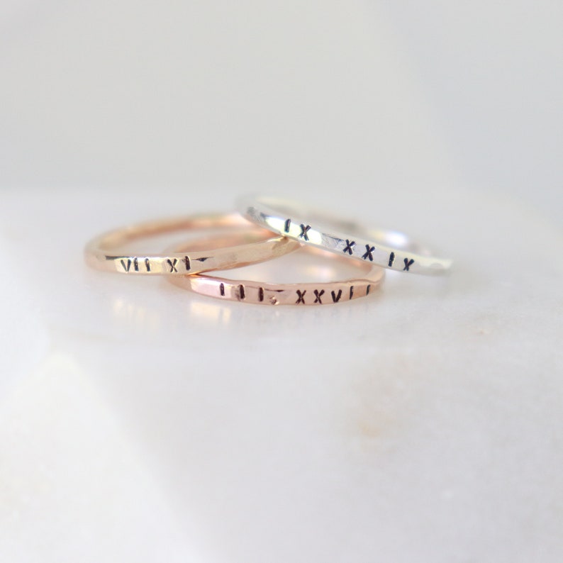 Roman Numeral Custom Date Ring. Personalized Wedding Date | Etsy