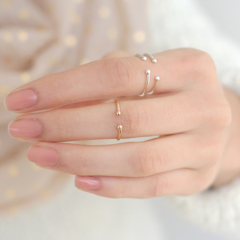 Stacking Ring Set. THREE Rose Gold Yellow GOLD Sterling | Etsy
