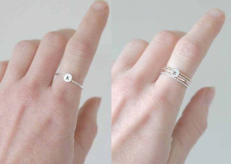 Personalized Initial Ring. Sterling Silver Personalized - Etsy
