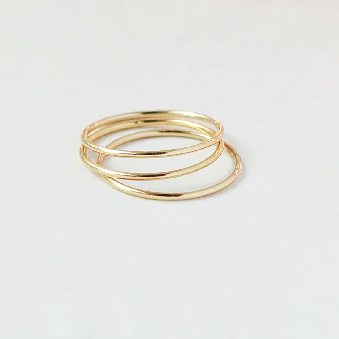 Stacking Rings. GOLD Bands. Set of THREE. Smooth 14k Gold | Etsy