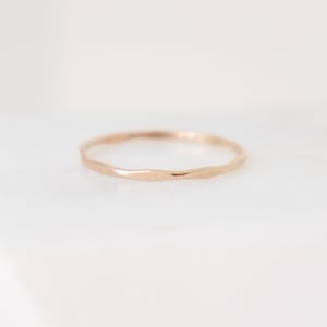 Gold, Rose or Silver Stacking Ring. ONE Hammered Stackable Ring. Gold ...