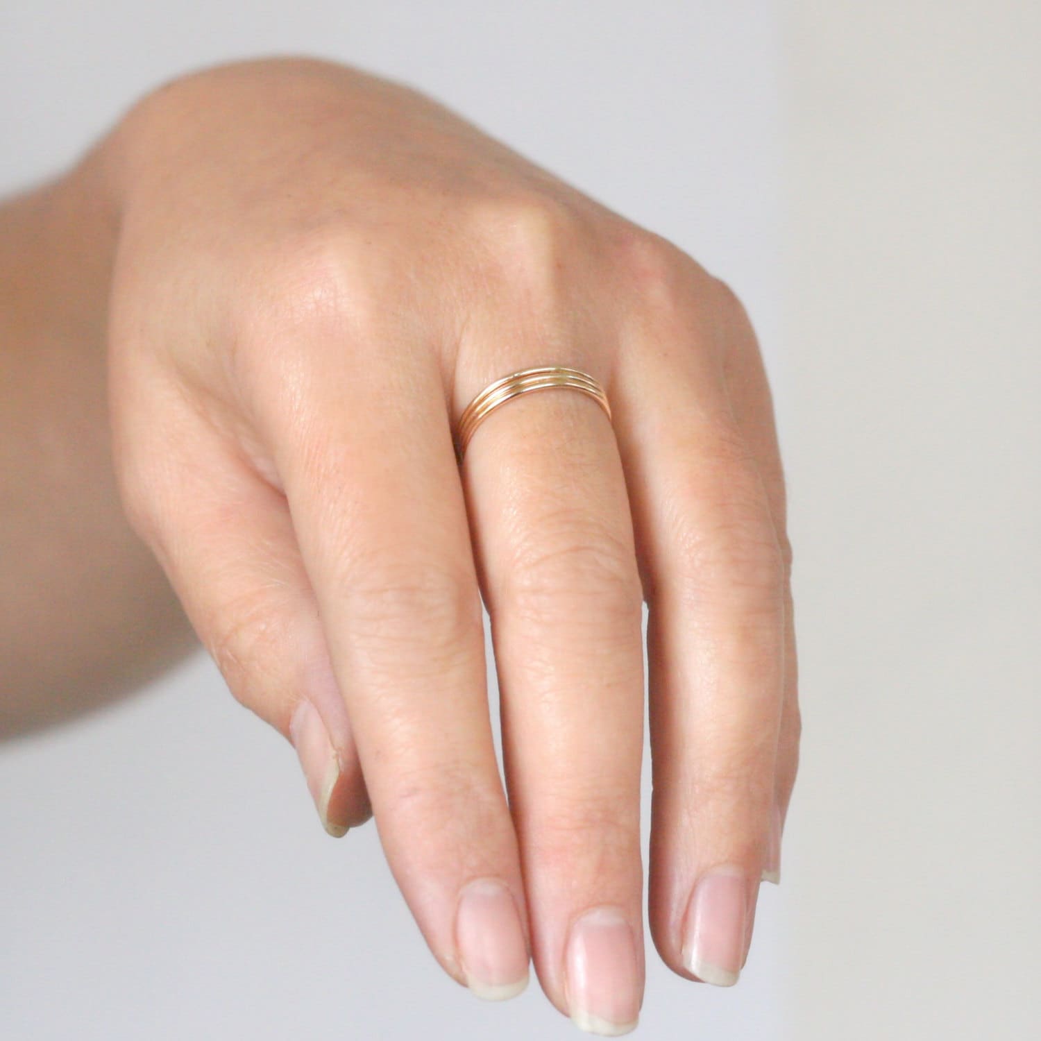 Stacking Rings. GOLD Bands. Set of THREE. Smooth 14k Gold | Etsy