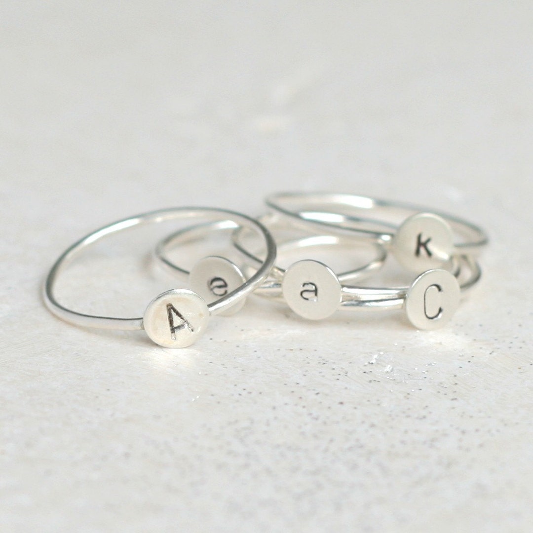 Personalized Initial Ring. Sterling Silver Personalized Jewelry. Silver ...