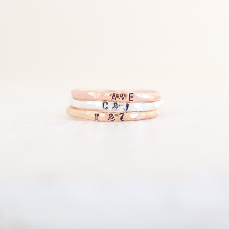 Custom Personalized Ring. Stackable Initial Ring. SILVER GOLD - Etsy