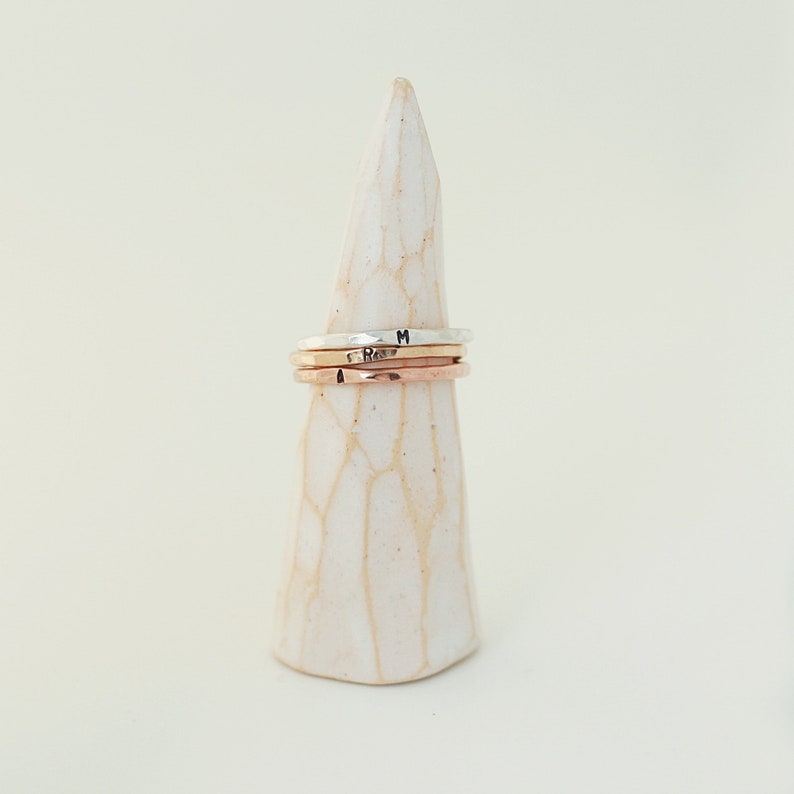 Custom Personalized Ring. Stackable Initial Ring. SILVER GOLD - Etsy
