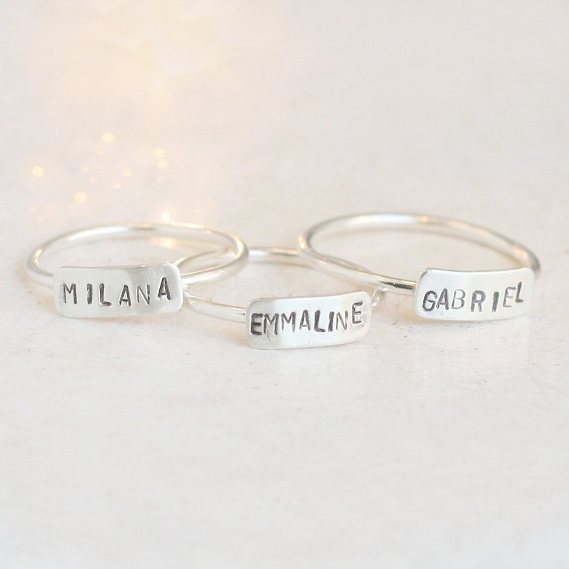 Personalized Ring. Name Ring. Silver Bar Name Ring. - Etsy