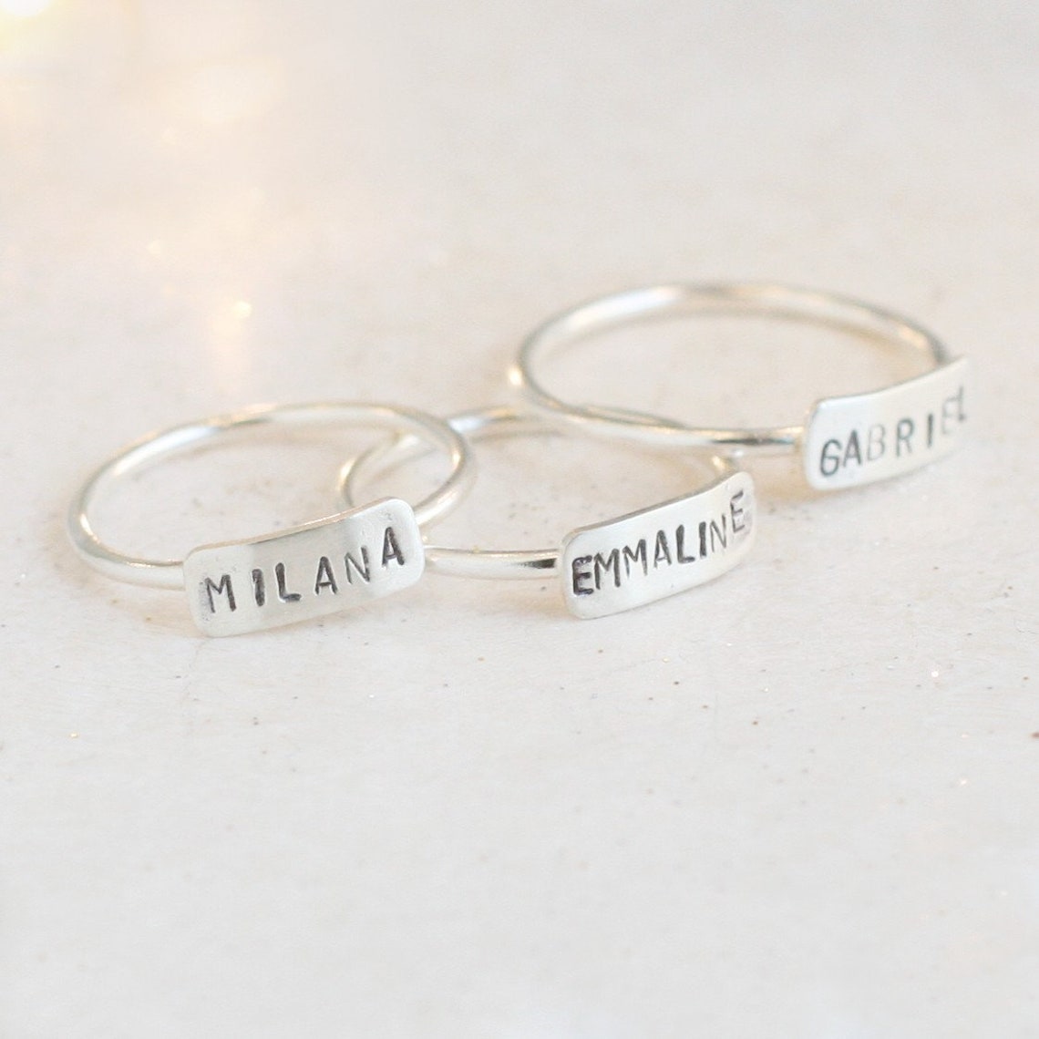Personalized Ring. Name Ring. Silver Bar Name Ring. - Etsy