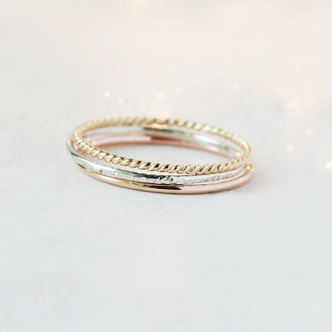 Stackable Rings. Set of THREE Stacking Bands. Minimalist - Etsy