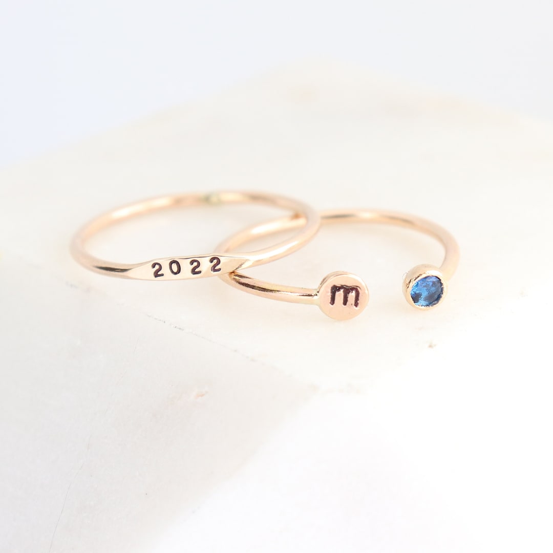 GOLD Personalized Class Ring. Graduation Rings. Class of 2025. Initial ...