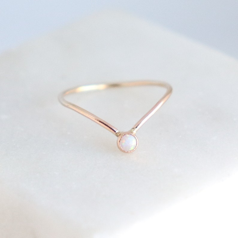 Stackable Ring. GOLD Chevron Ring. Birthstone Ring. Stack - Etsy