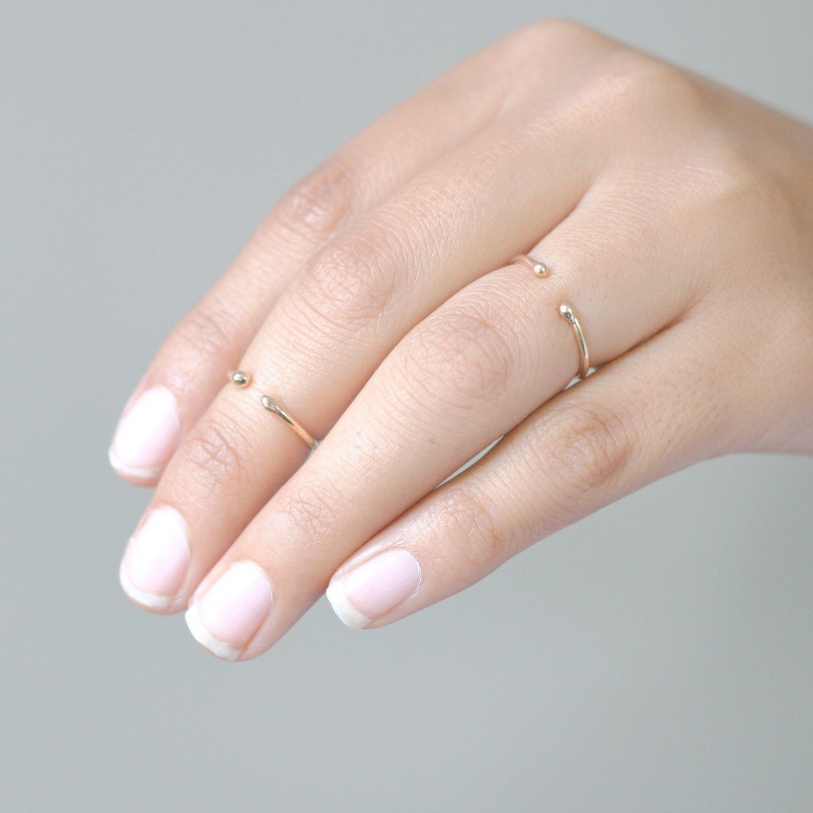 Stacking Ring Set. THREE Rose Gold Yellow GOLD Sterling | Etsy