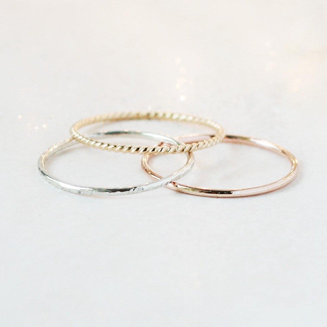 Stackable Rings. Set of THREE Stacking Bands. Minimalist - Etsy