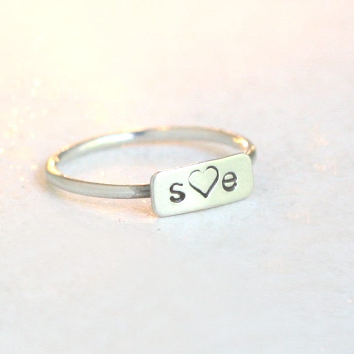 Personalized Ring. Name Ring. Silver Bar Name Ring. - Etsy
