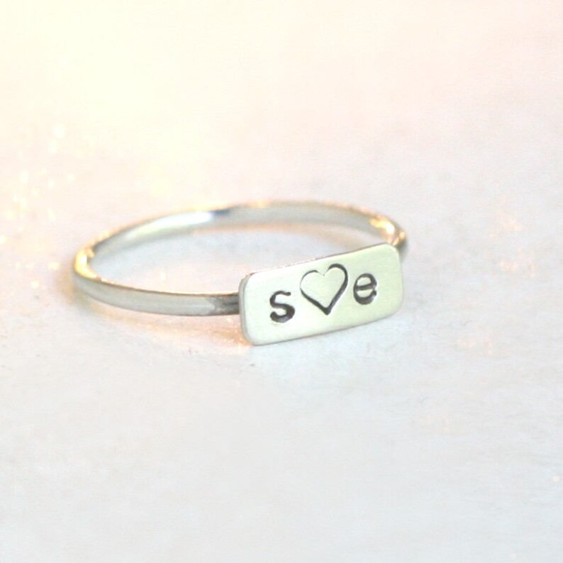 Personalized Ring. Name Ring. Silver Bar Name Ring. - Etsy