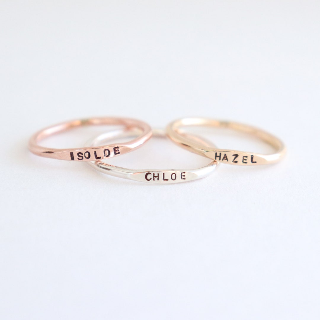 Personalized Name Ring. Personalized Ring. Letter Ring. Stacking Rings ...